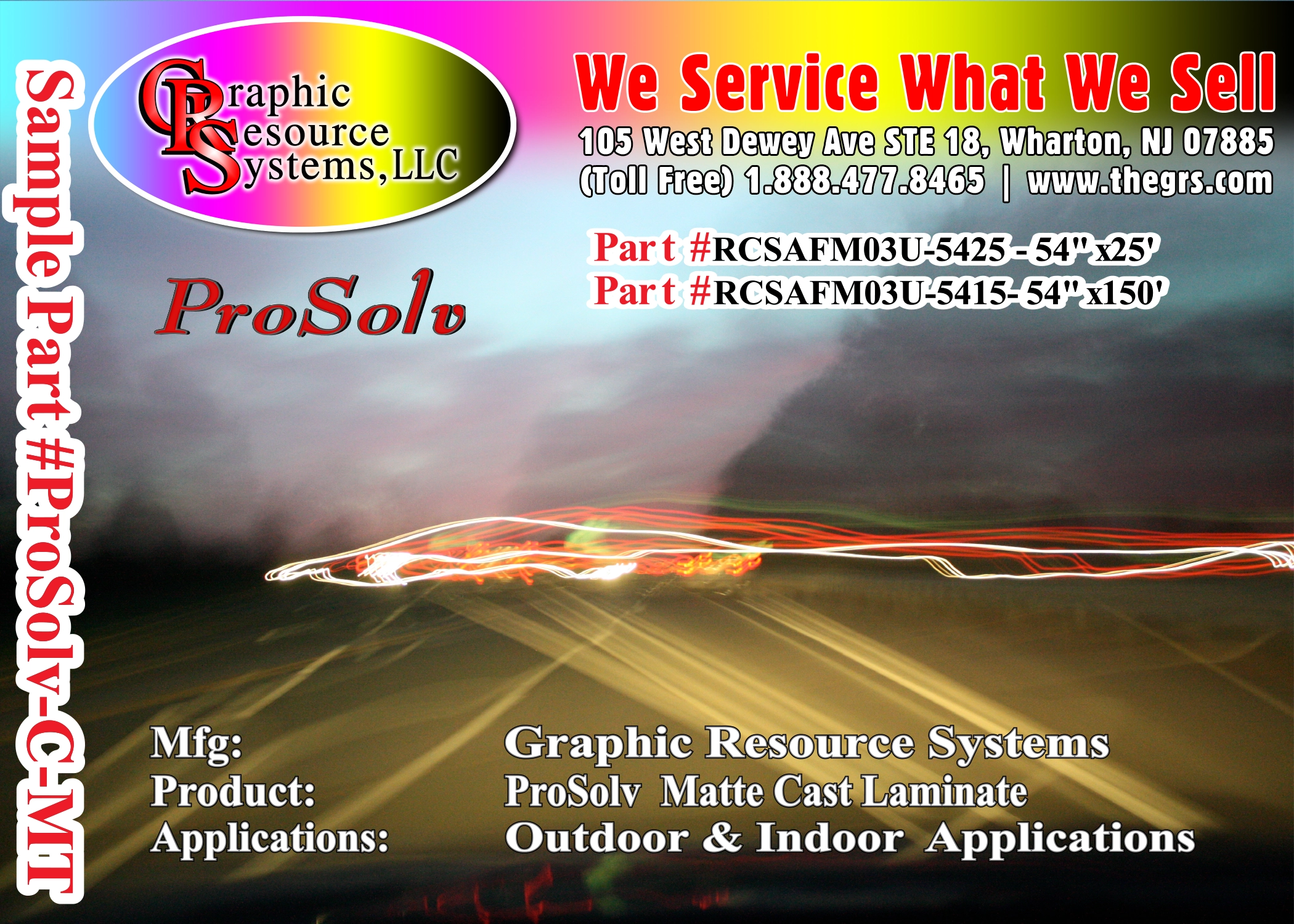 GRS Prosolv Cast Lam 7yr Matte - Graphic Resource Systems LLC