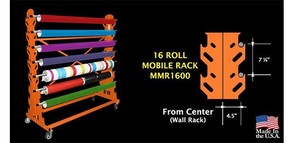 Mondo Mobile Rack Holds up to 16 rolls - Graphic Resource Systems LLC