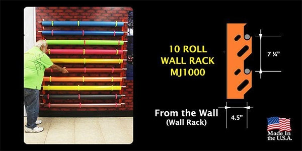 Mondo Jumbo Wall Rack Holds 10 Rolls - Graphic Resource Systems LLC