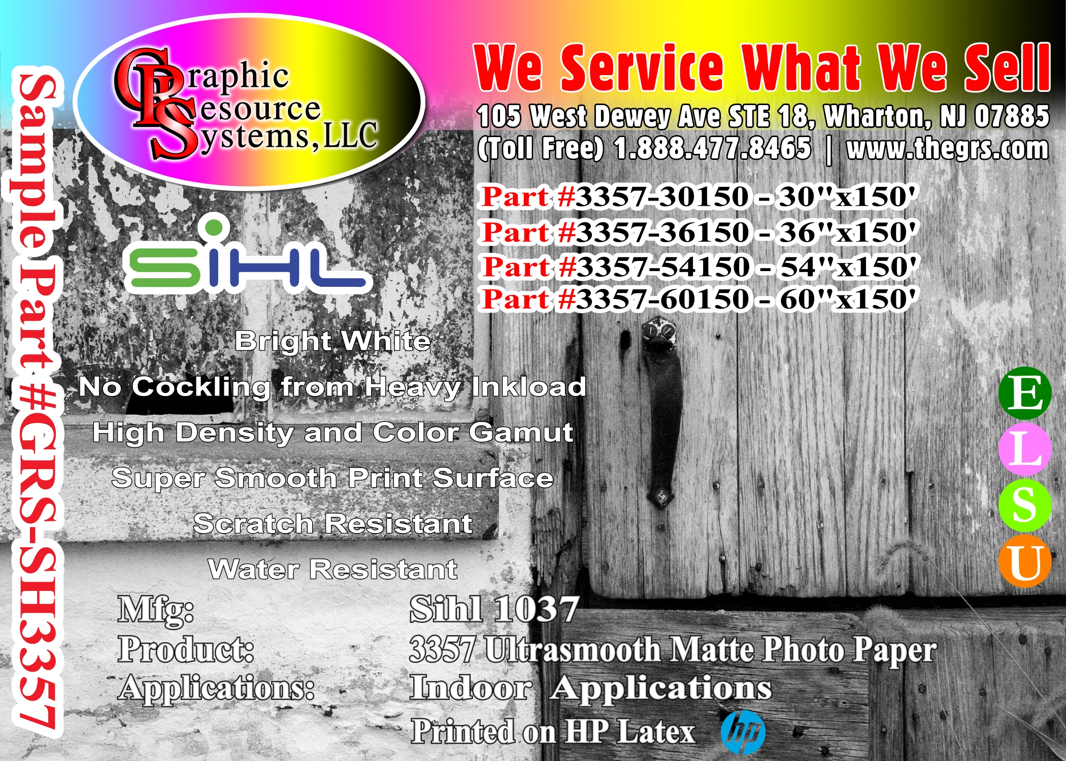 Sihl 3357 Photo Paper - Graphic Resource Systems LLC