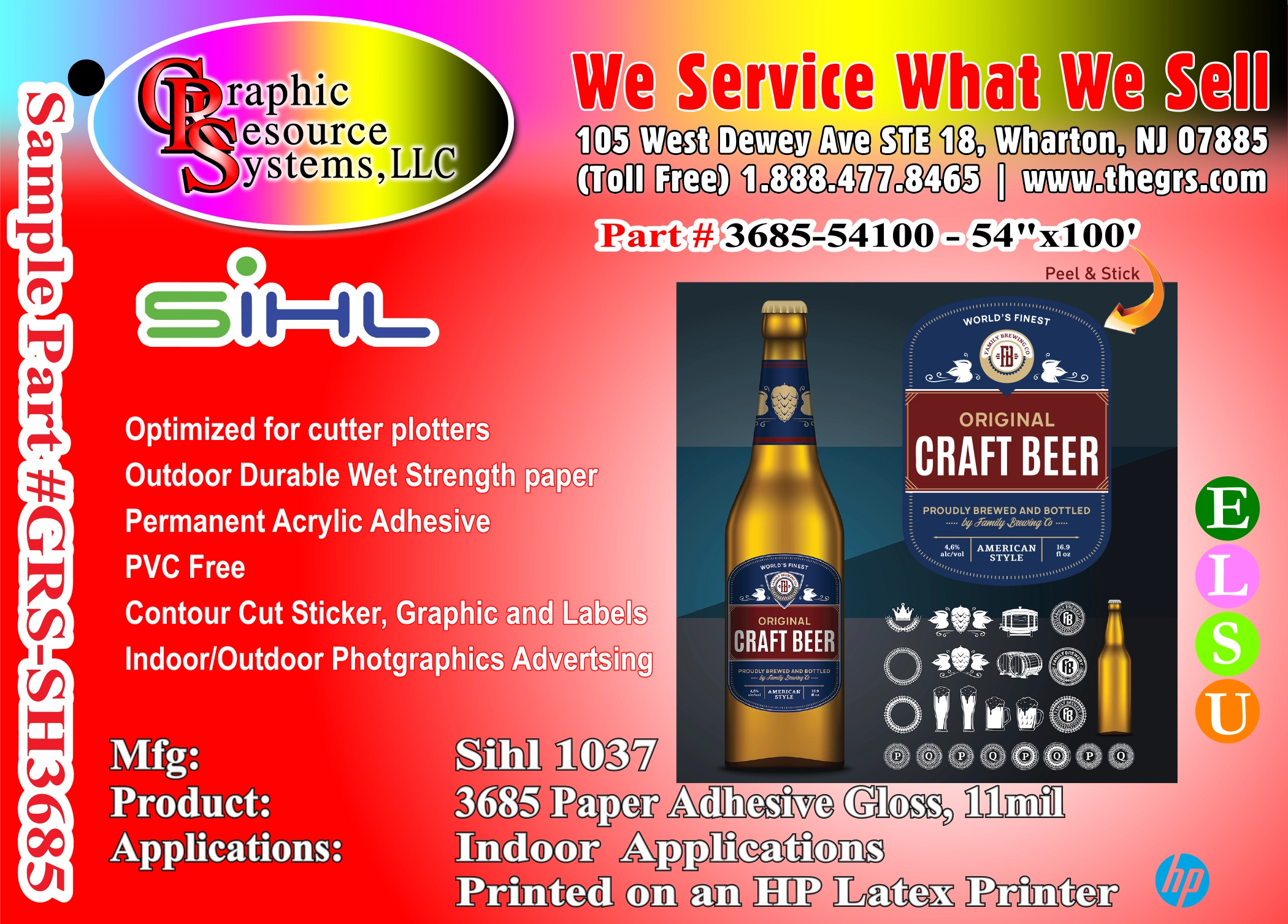 Sihl 11 Mil Semi Gloss Paper - Graphic Resource Systems LLC